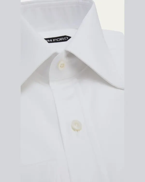 TOM FORD Point Collar Dress Shirt - Wht Sld