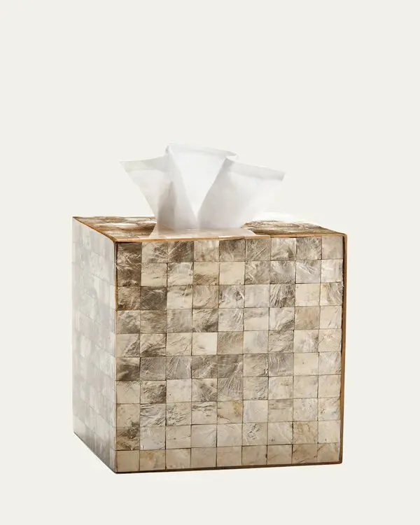 LABRAZEL Capiz Tissue Box Cover - Champagne