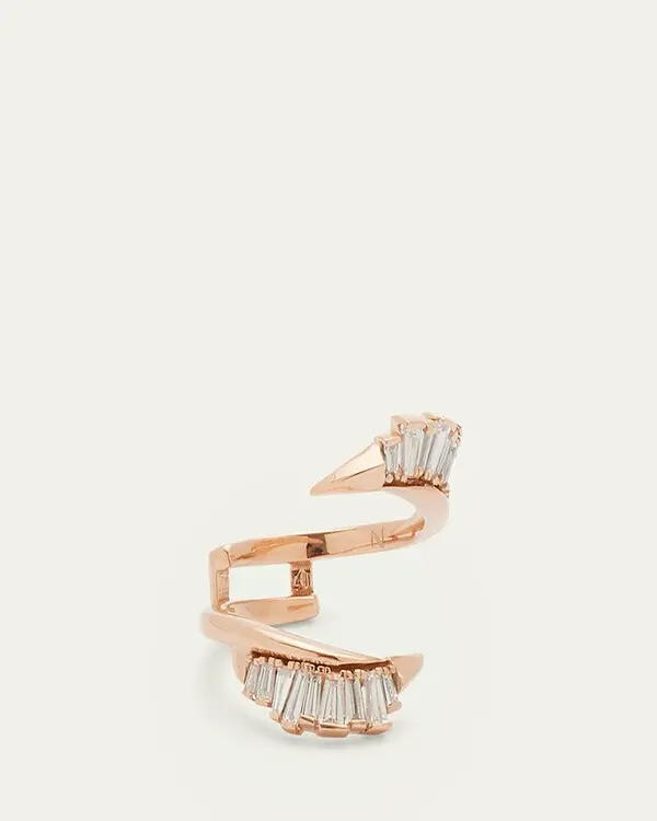 Nak Armstrong Ruched Open Coil Ring With Diamonds And