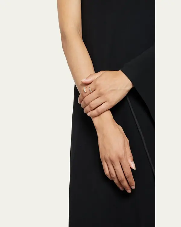 Nak Armstrong Ruched Open Coil Ring With Diamonds And