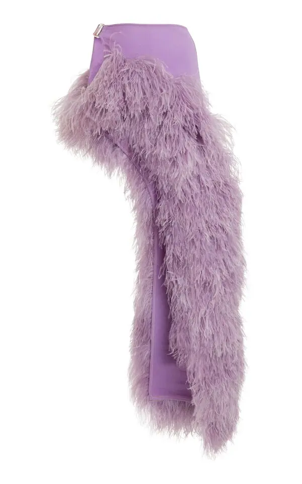 David Koma Open-leg Feather-embroidered Midi Skirt Only