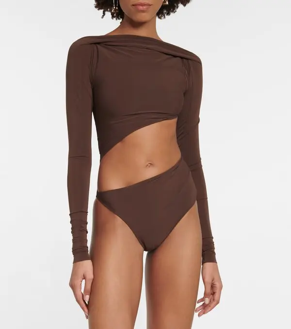 Jacquemus Le Body Carozzu Cutout Bodysuit - Brown