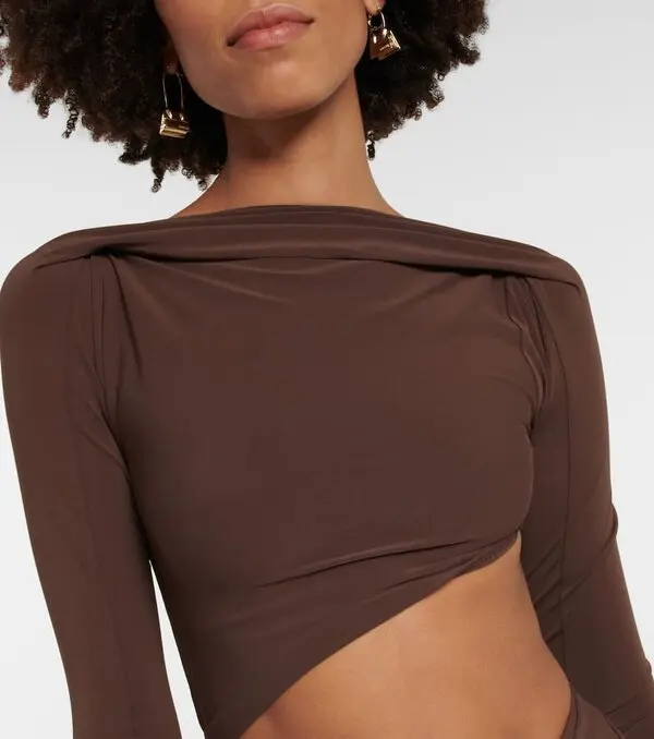 Jacquemus Le Body Carozzu Cutout Bodysuit - Brown