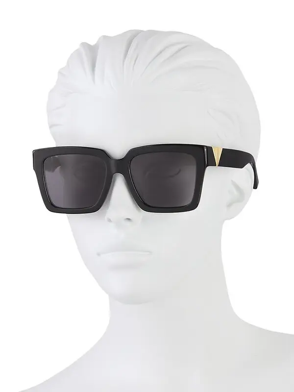 Bottega Veneta Triangle Acetate 55mm Square Sunglasses