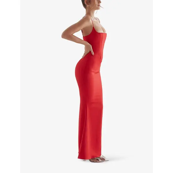 house of cb olivette corset maxi dress Clothing : Maxi Dresses : 'Olivette' Black Satin Corset Maxi Dress