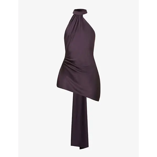 House Of Cb Aida Asymmetric Mini Dress - Night Shade