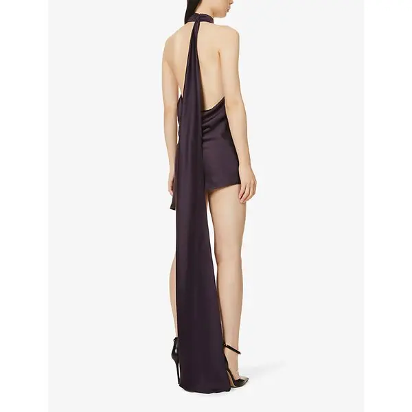 House Of Cb Aida Asymmetric Mini Dress - Night Shade