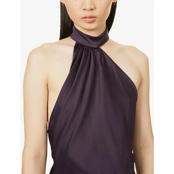 House Of Cb Aida Asymmetric Mini Dress - Night Shade