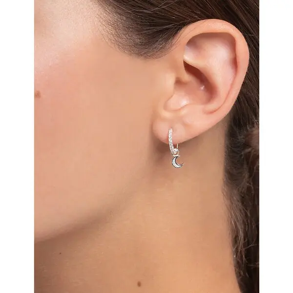 THOMAS SABO Sterling Silver And Zirconia Hoop Earring