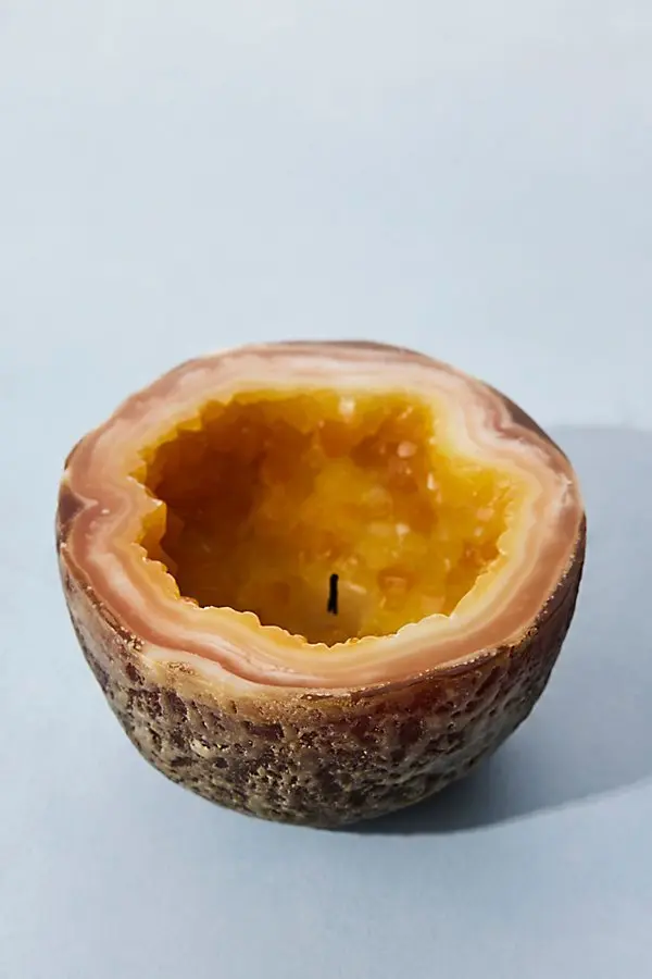 AMETHYST & AMBER CANDLES Crystal Geode Candle