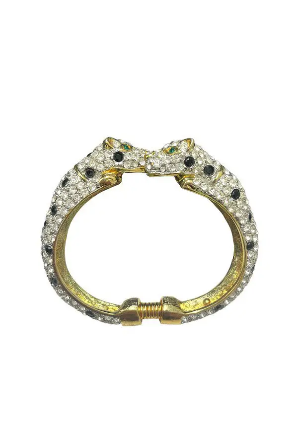 KENNETH JAY LANE Double Head Leopard Bangle - Gold