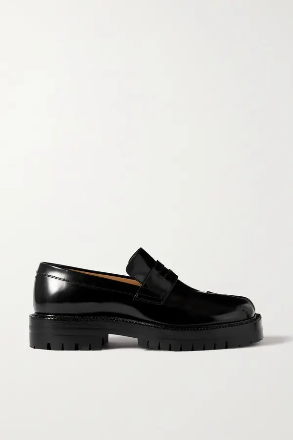 MAISON MARGIELA Tabi Split-toe Glossed-leather Loafers