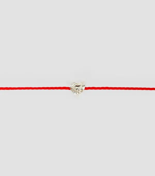 REDLINE White Gold Diamond Heart Charm Bracelet