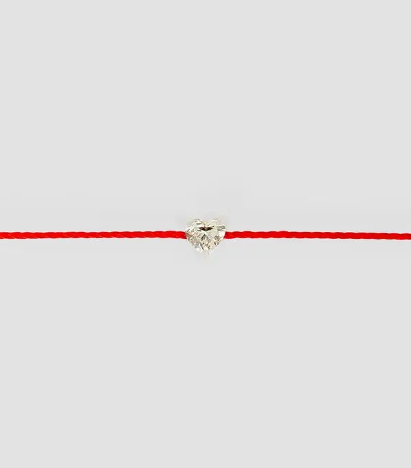 REDLINE White Gold Diamond Heart Charm Bracelet