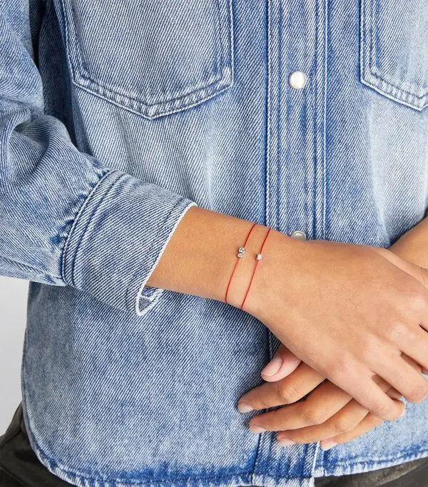 REDLINE White Gold Diamond Heart Charm Bracelet