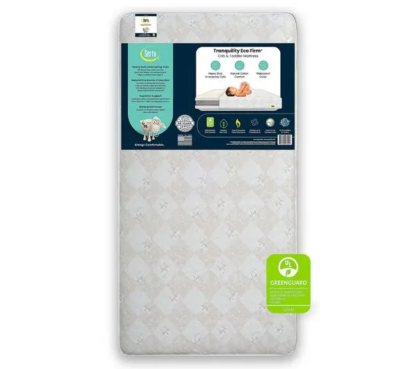 DELTA CHILDREN Serta Tranquility Eco Firm 2-stage Premium Baby Crib Mattress - One-color