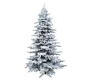 CHRISTMAS TIME 6.5-ft Silverado Pine White Floc Ked Slim Tree