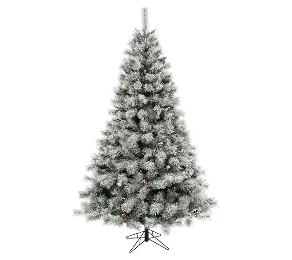 FRASER HILL FARM 6.5-ft Homestead Pine Frosted Christmas Tree - One-color