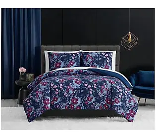Badgley Mischka Home Midnight Garden Full/queen Duvet Set - One-color
