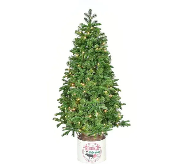 FRASER HILL FARM 4.5' Porch Tree In Reindeer Po T - One-color