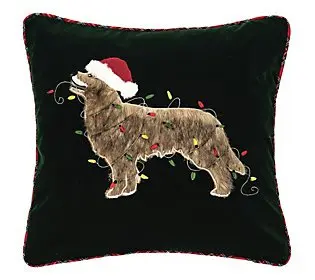 C&F HOME Dog With Light 18' X 18' Embellished T Hrow Pillow - One-color