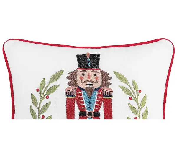 C&F HOME Nutcracker Wreath Embroidered Throw Pi Llow