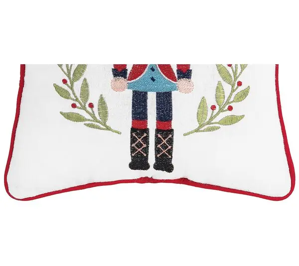 C&F HOME Nutcracker Wreath Embroidered Throw Pi Llow