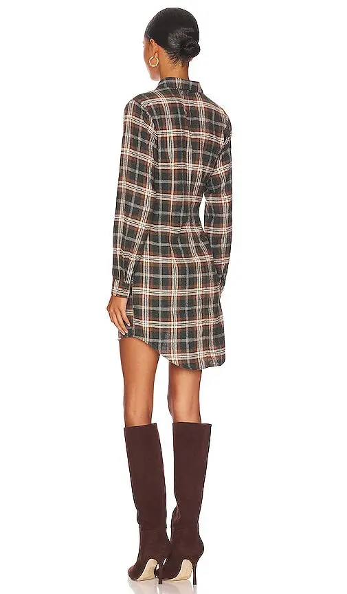 Heartloom Brynn Mini Dress Plaid Shirt Dress With Waist Tie