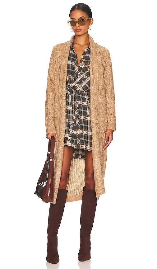 Heartloom Brynn Mini Dress Plaid Shirt Dress With Waist Tie