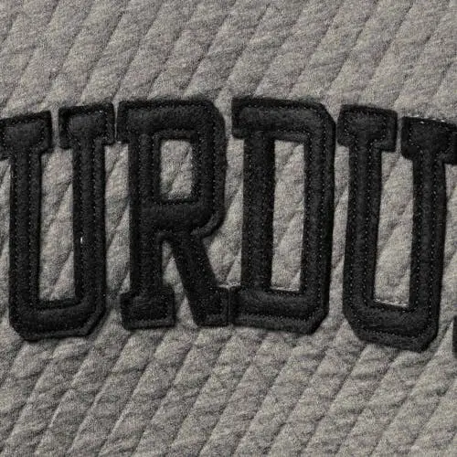 PRESSBOX Heather Charcoal Purdue Boilermakers Moose Quilted Pullover Sweatshirt