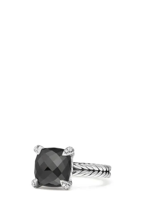 David Yurman Châtelaine Ring With Gemstone And Diamonds - Black Onyx?
