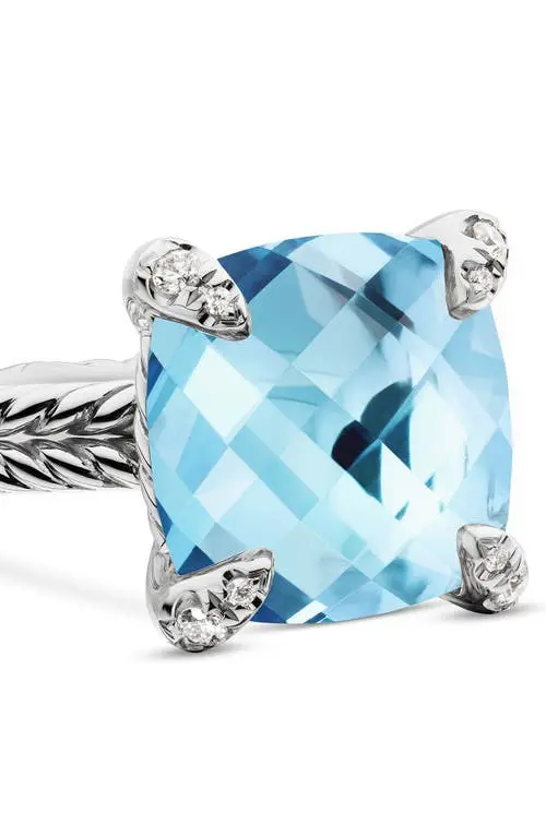 David Yurman Châtelaine Ring With Gemstone And Diamonds - Blue Topaz?