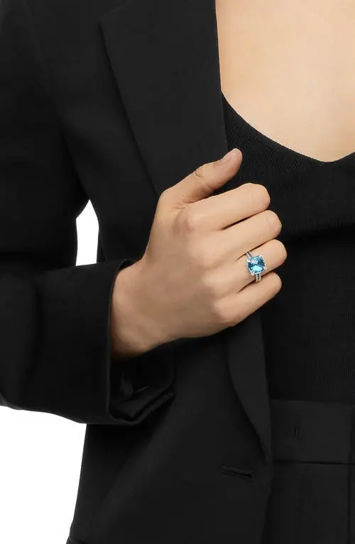 David Yurman Châtelaine Ring With Gemstone And Diamonds - Blue Topaz?