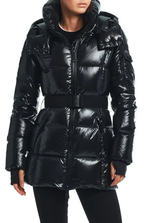 Sam. Soho Belted Down Puffer Coat - Jet