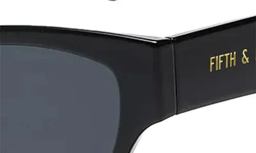 FIFTH & NINTH Andi Rectangular Sunglasses - Black/black