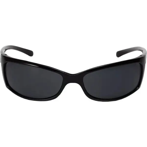 FIFTH & NINTH Rocket Polarized Wraparound Sunglasses - Black/black