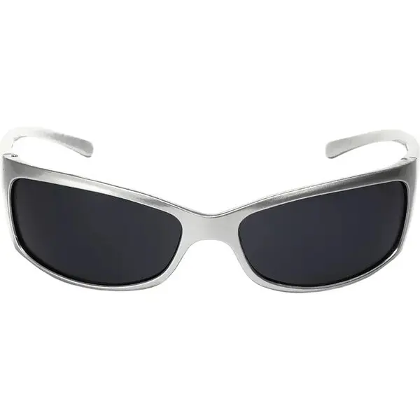 FIFTH & NINTH Rocket Polarized Wraparound Sunglasses - Silver/black