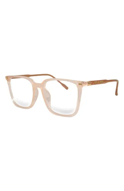 FIFTH & NINTH Square Blue Light Blocking Glasses - Peach Tan/clear