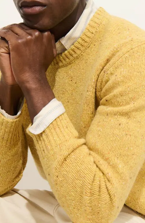 ALEX MILL Donegal Crewneck Merino Wool Blend Sweater - Sunflower