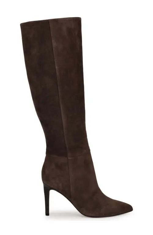 Nine West Richy Pointed Toe Knee High Boot - Dark Brown