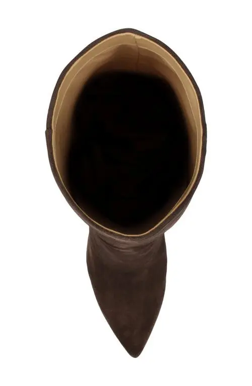 Nine West Richy Pointed Toe Knee High Boot - Dark Brown
