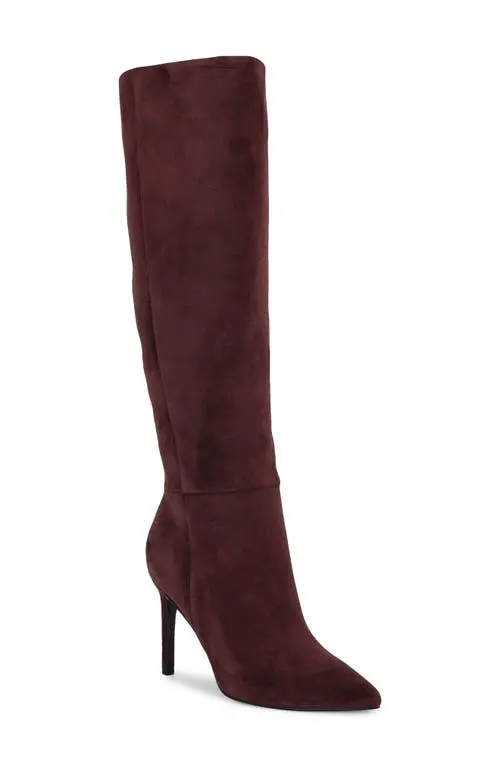 Nine West Richy Pointed Toe Knee High Boots - Dark Red 603