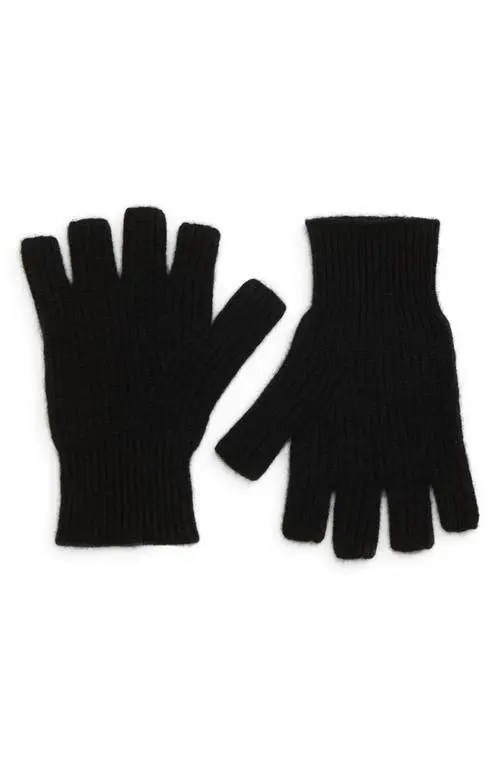 Vince Boiled Cashmere Fingerless Gloves - 001blk