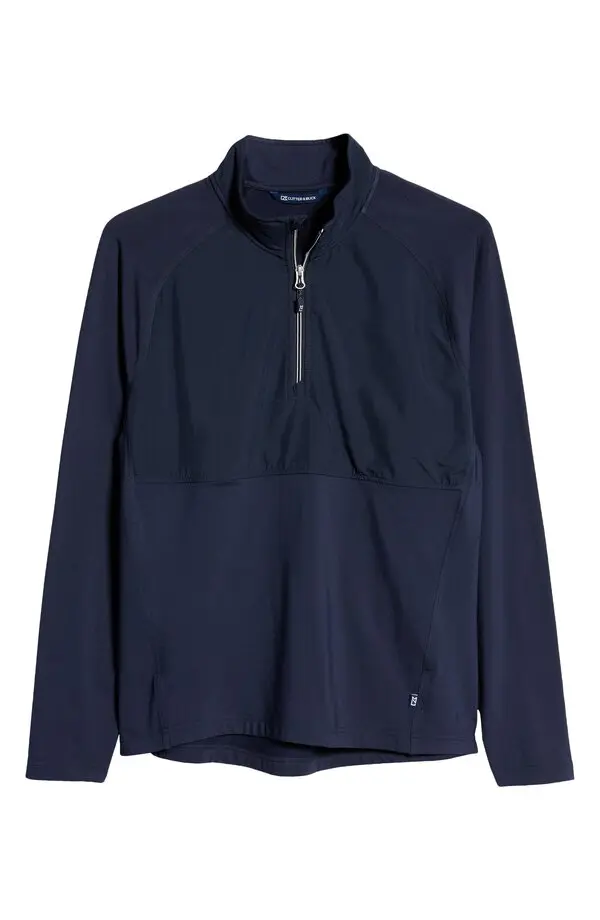 Cutter & Buck Adapt Hybrid Quarter Zip Pullover - Navy Blue