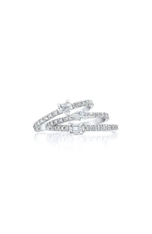 MINDI MOND Set Of Three Diamond Stacking Rings - 18k Wg