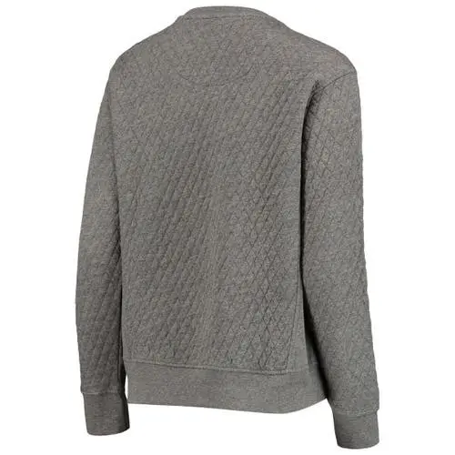 PRESSBOX Heather Charcoal Syracuse Orange Moose Quilted Pullover Sweatshirt
