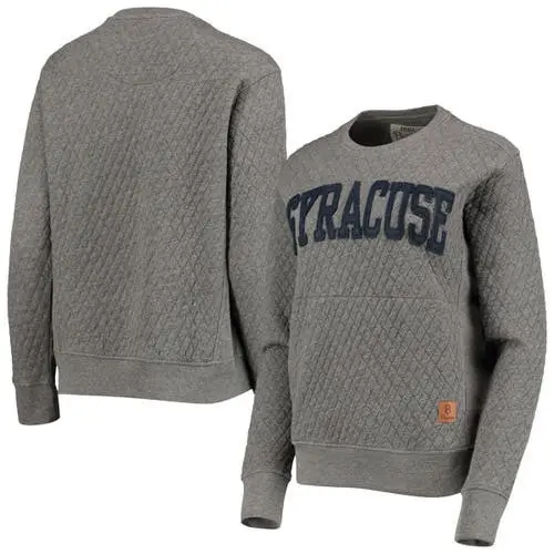 PRESSBOX Heather Charcoal Syracuse Orange Moose Quilted Pullover Sweatshirt