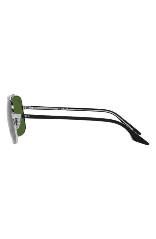 Ray-ban 59mm Polarized Aviator Sunglasses - Silver