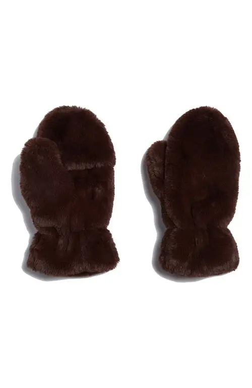 Apparis Coco Faux Fur Mittens - Espresso