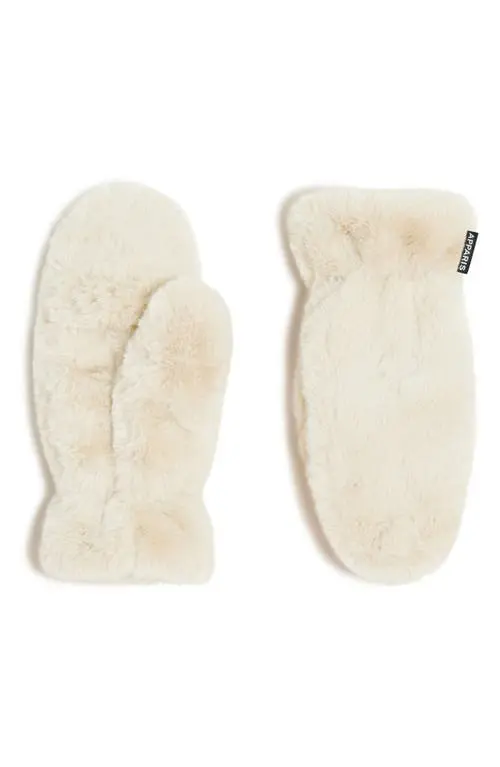 Apparis Coco Faux Fur Mittens - Latte